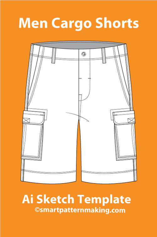 7 Men’s Shorts Sketch Templates – AI & PDF Included