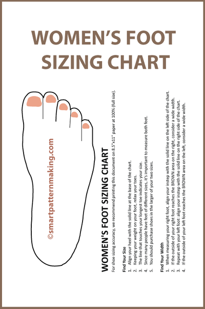 Foot Sizing Chart – Shoe Size Template PDF Download